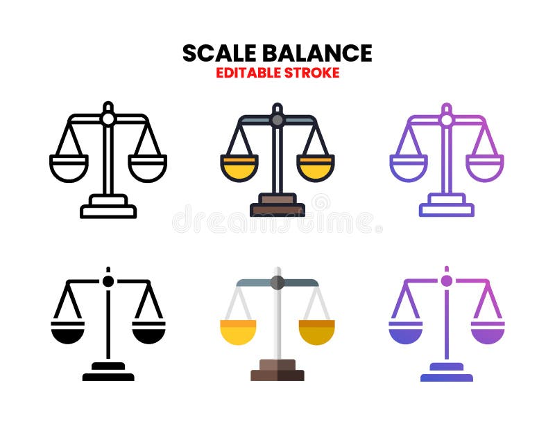 Scale Balance Icon Set with Different Styles. Stock Vector ...