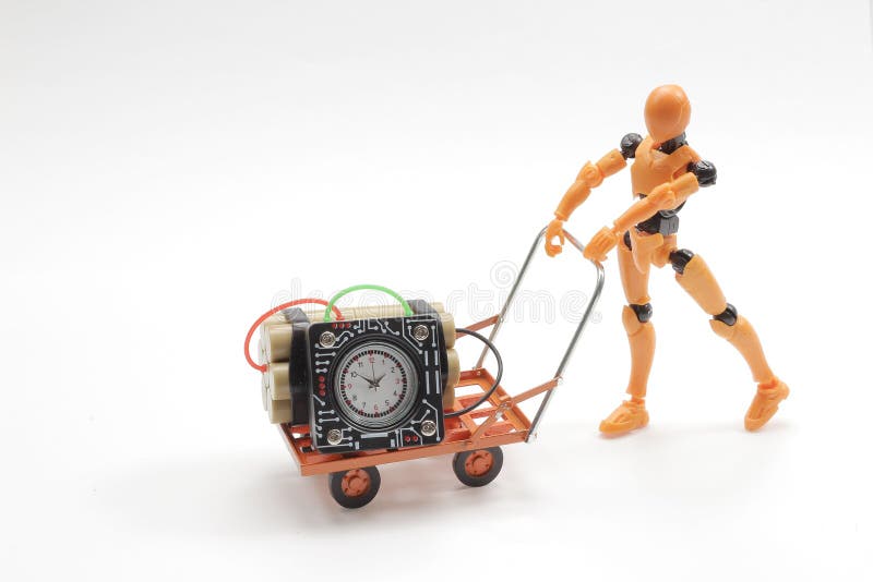 The Figure Move the Bomb by Cart Stock Image - Image of mannequin, fire ...