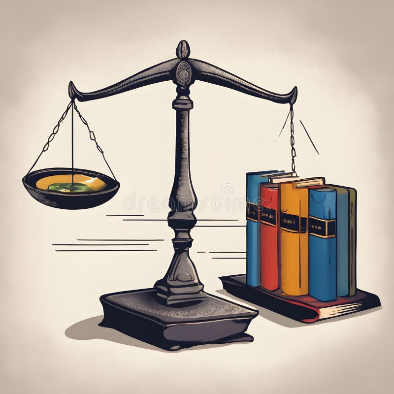 A Scale with a Book on One Side and a Coin on the Other Stock ...