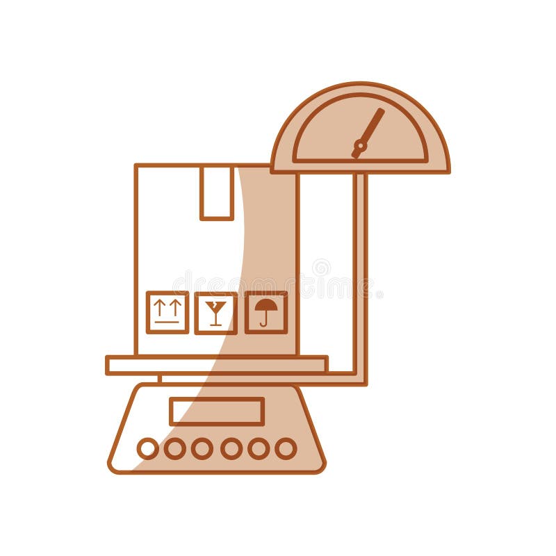 Scale with Box Carton Delivery Icon Stock Vector - Illustration of ...