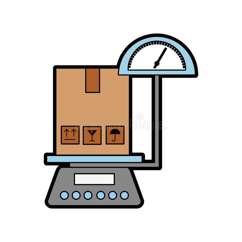 Scale with Box Carton Delivery Icon Stock Vector - Illustration of icon ...