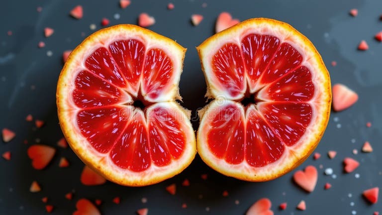 Scale Breaking in Half, Fruit Bursting Out from Inside Stock ...