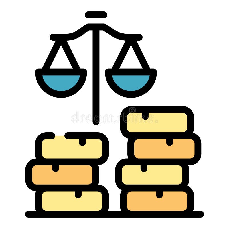 Scale Coins Icon Color Outline Vector Stock Vector - Illustration of ...