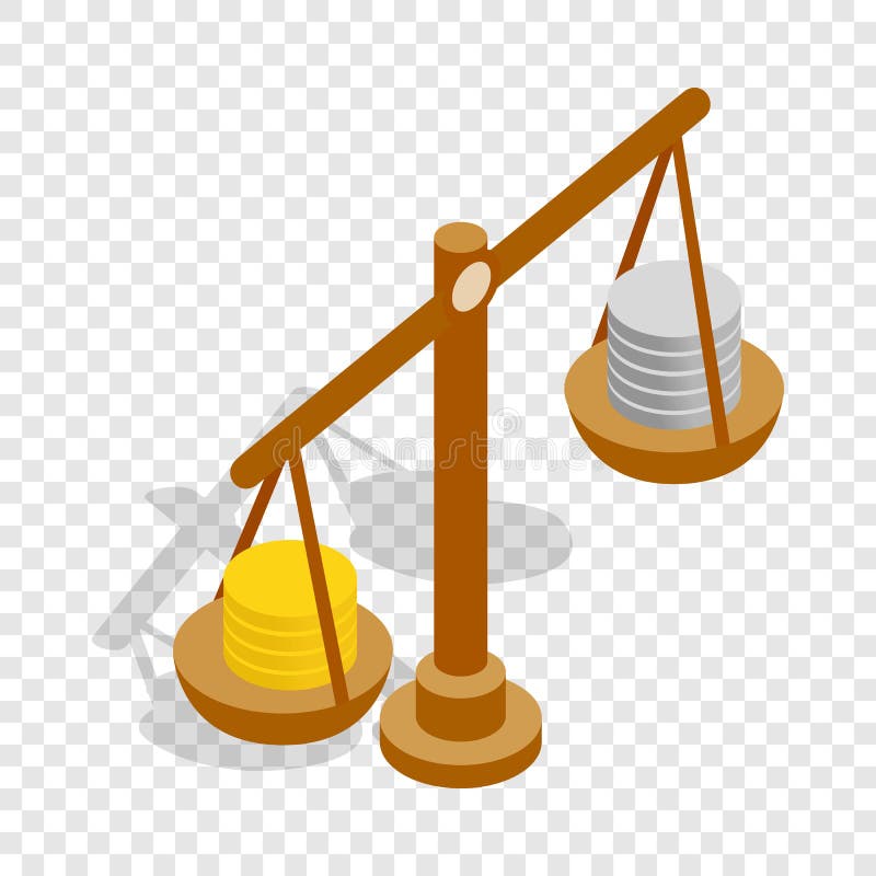 Scale Con L'icona Isometrica Delle Monete Illustrazione Vettoriale ...