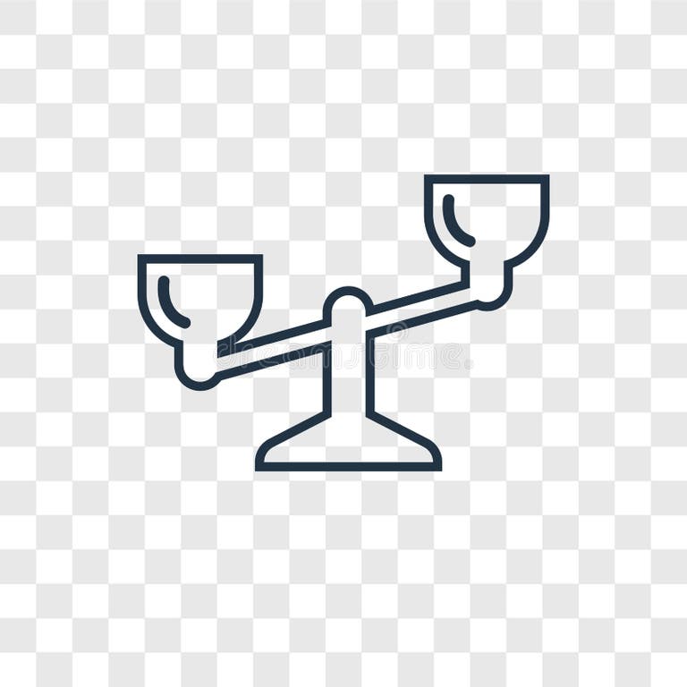 Scale Concept Vector Linear Icon Isolated on Transparent Background ...