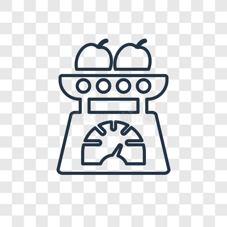 Scale Concept Vector Linear Icon Isolated on Transparent Background ...