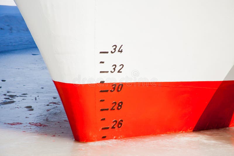 Scale of Determining the Draft on the Hull of the Ship Stock Photo ...