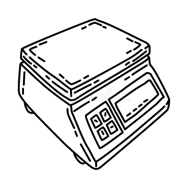 Scale Digital Icon. Doodle Hand Drawn or Outline Icon Style Stock ...