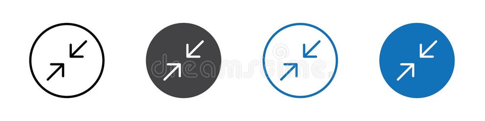 Scale Down Icon Flat Editable Icon Mark Set Stock Vector - Illustration ...