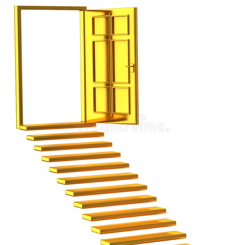Scale E Porte Aperte Dorate Illustrazione di Stock - Illustrazione di ...