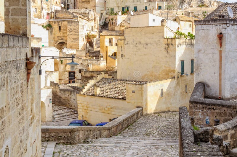 Scale E Vicoli in Sassi Di Matera Immagine Stock - Immagine di dimore ...