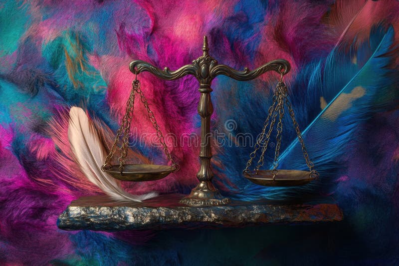 A Scale with Feathers on Either Side of it Stock Illustration ...