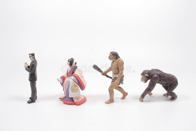 A Scale of Figure of Human Evolution Stock Photo - Image of smart ...