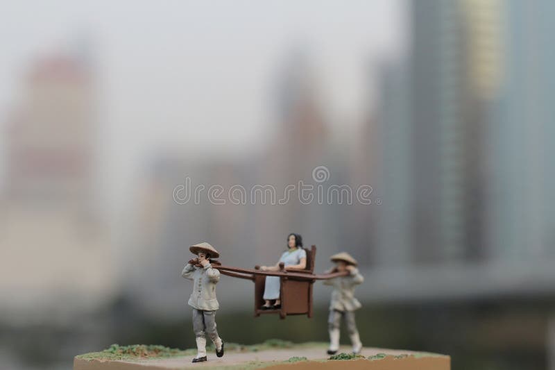 The Scale of Figure, Sedan Chair Figure Stock Photo - Image of asian ...