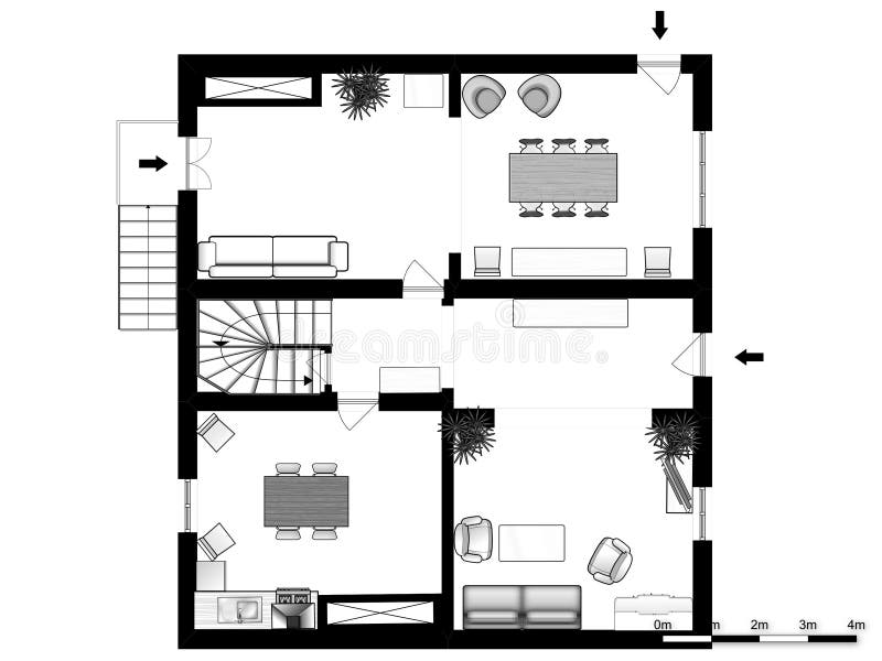 Scale Floor Plan Illustration. Floor Plan. Ffloorplanner Stock ...