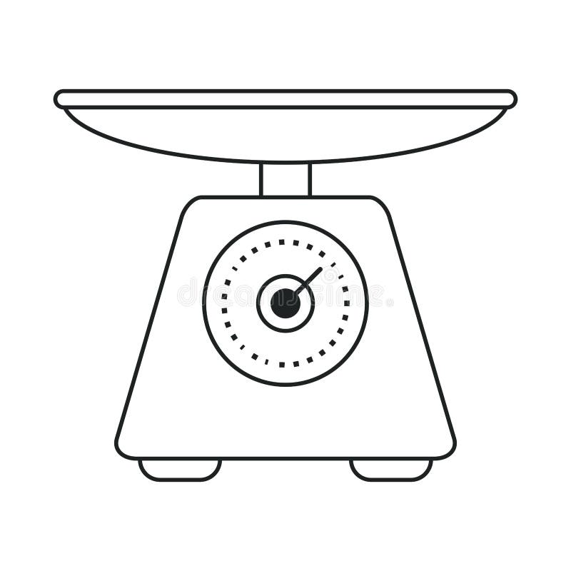 Scale Food Tool Healthy Outline Stock Illustration - Illustration of ...