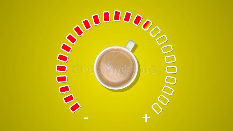 Scale of Fuel Indicator, Showing Fuel Level and Cup Coffee with Foam at ...