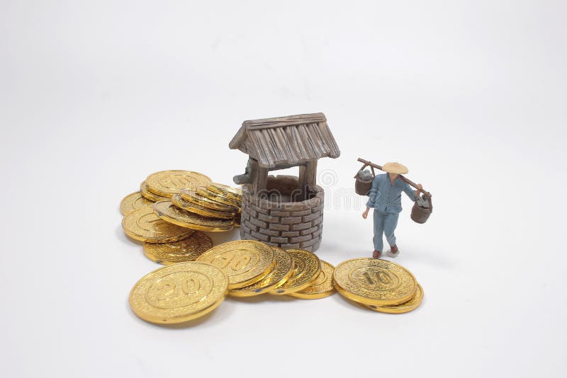 A Scale of Fun Figure with the Well Stock Photo - Image of farm ...