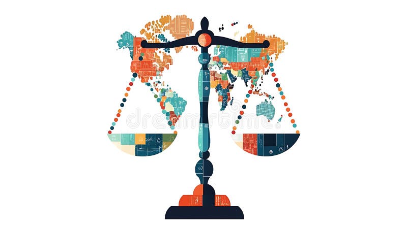 A scale with a globe on it stock illustration. Illustration of artistic ...