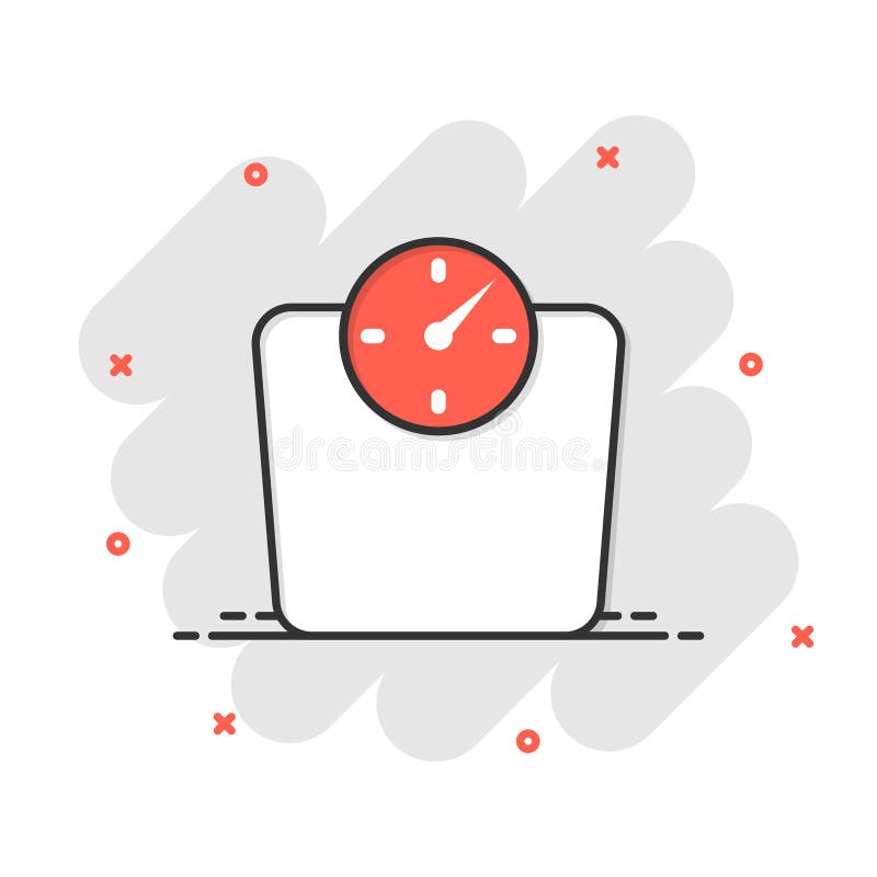 Scale Icon in Comic Style. Balance Cartoon Vector Illustration on White ...