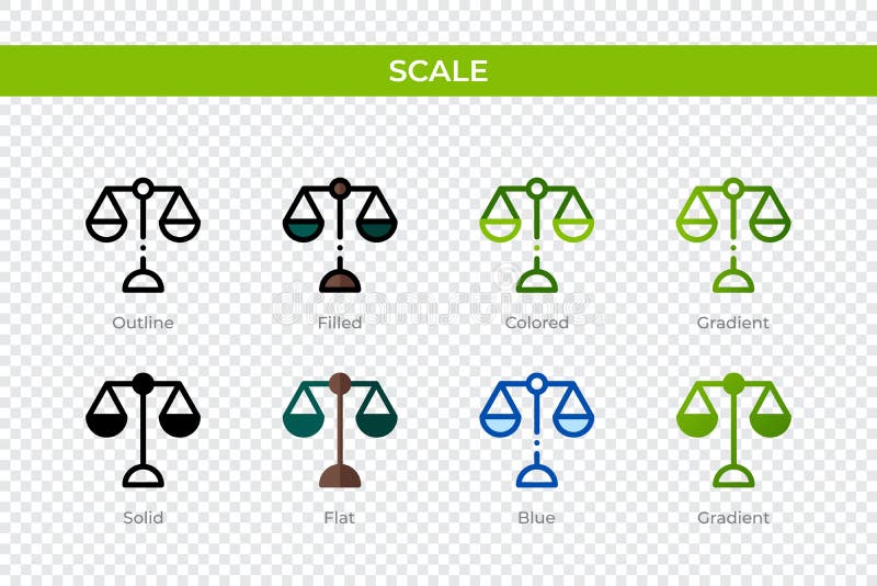 Scale Icon in Different Style. Scale Vector Icons Designed in Outline ...
