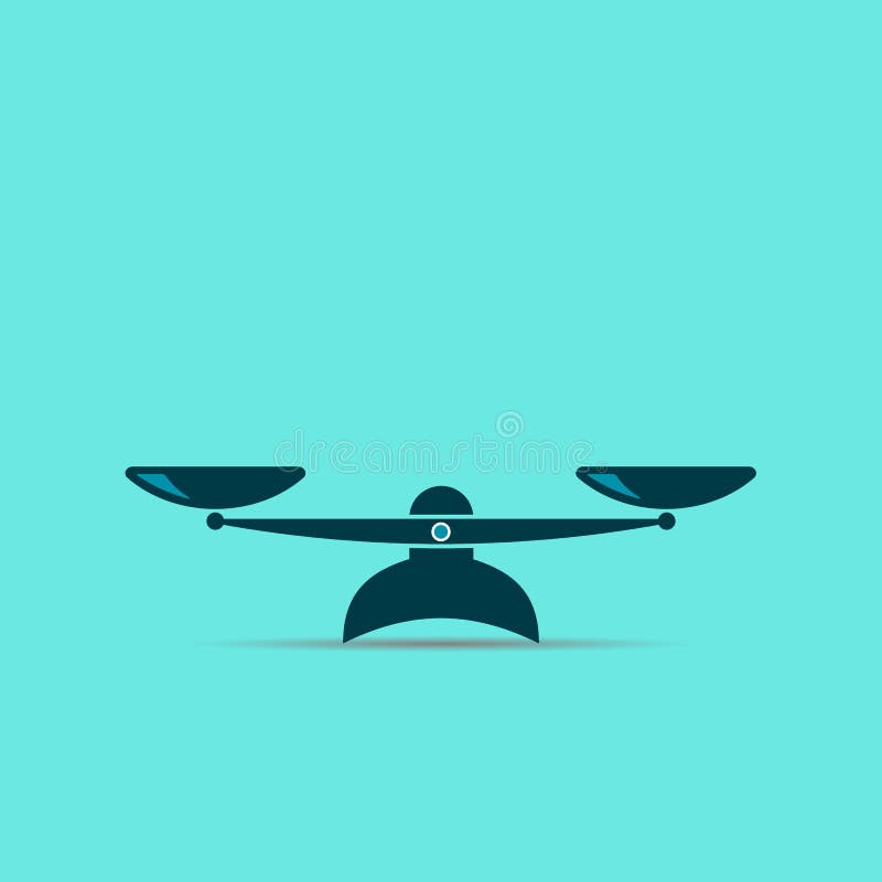 Scale Icon. Modern Symbol Isolated on Blue. Vector Illustration Stock ...