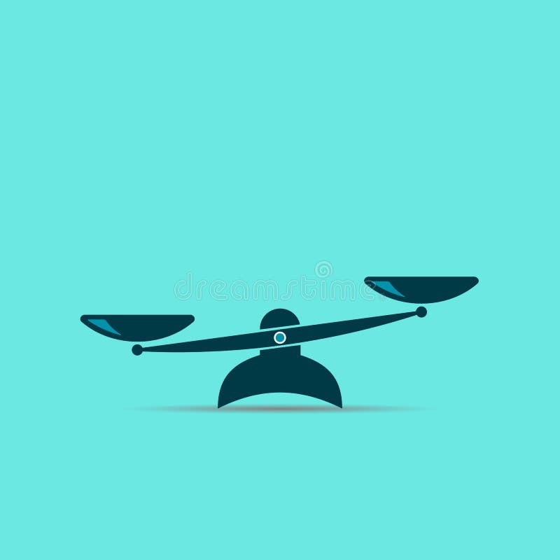 Scale Icon. Modern Symbol Isolated on Blue. Vector Illustration Stock ...