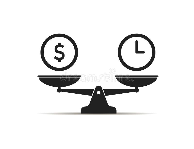 Scale Icon Money Vs Time Balance Isolated Icon. Value Work Concept ...