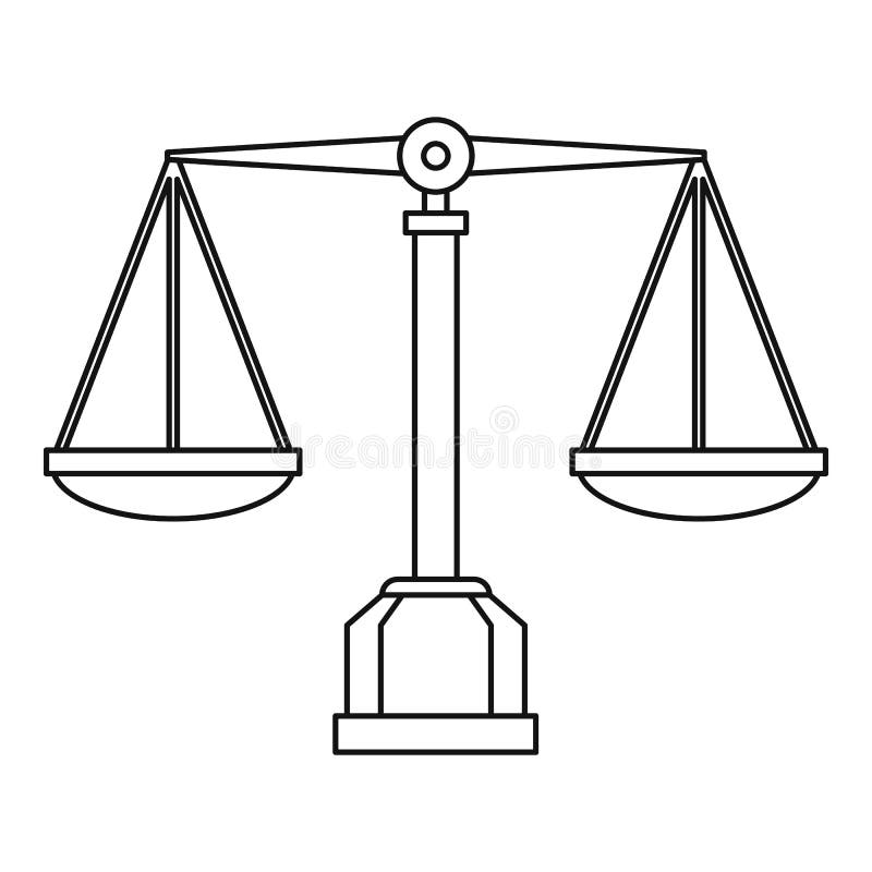 Scale icon, outline style stock vector. Illustration of justice - 86384031