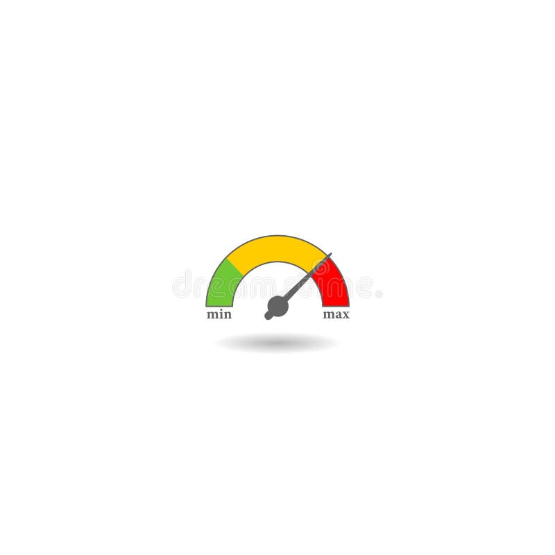 Scale Indicator with Arrow Icon with Shadow Stock Vector - Illustration ...