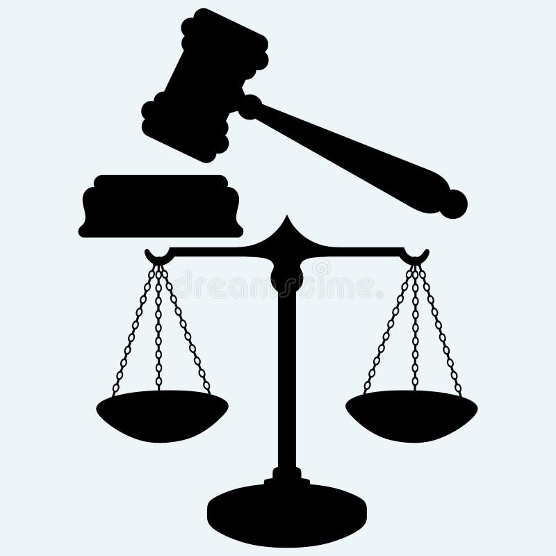Scale and judge gavel stock vector. Illustration of auction - 62891336