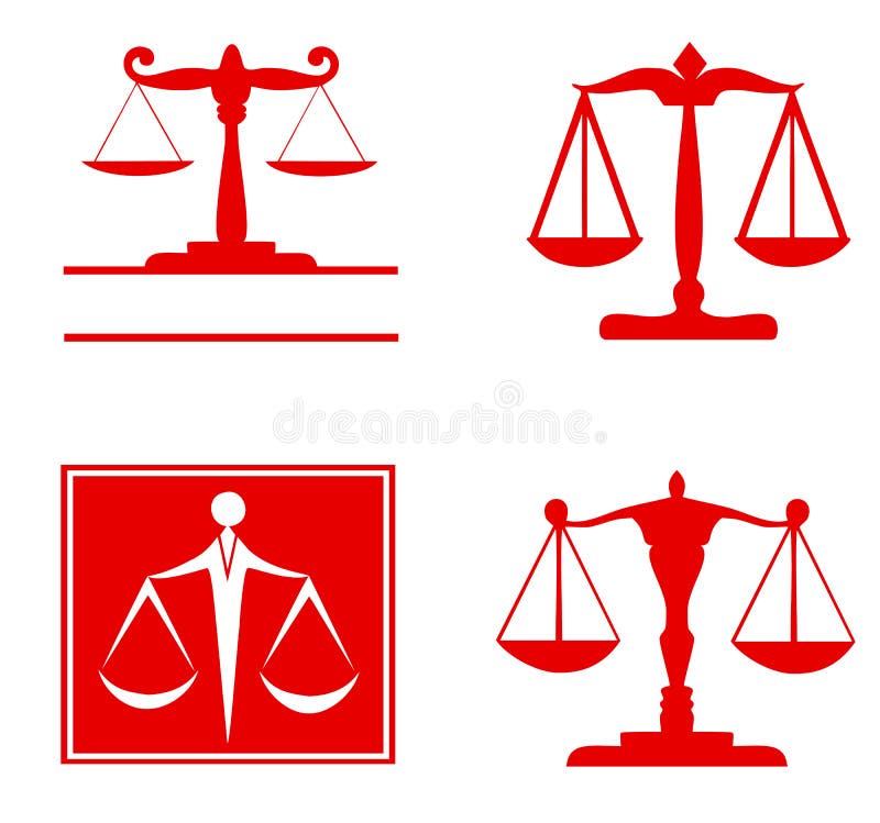Scale of Justice Symbol - Set Stock Vector - Illustration of business ...