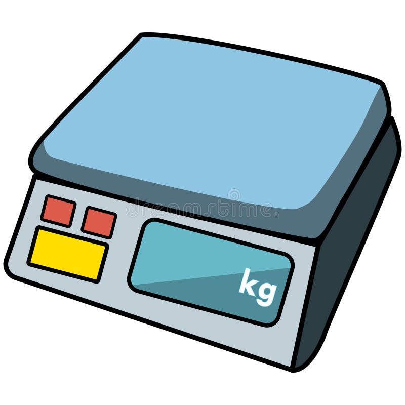 Scale Kitchen Digital Electronic. Vector Flat Cartoon Illustration ...