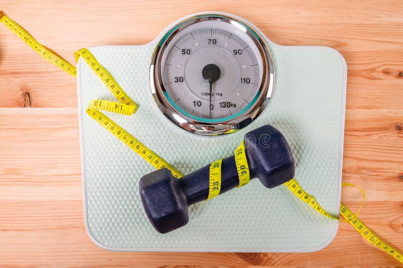 Scale for Measuring Weight after Exercise in the Gym Stock Image ...