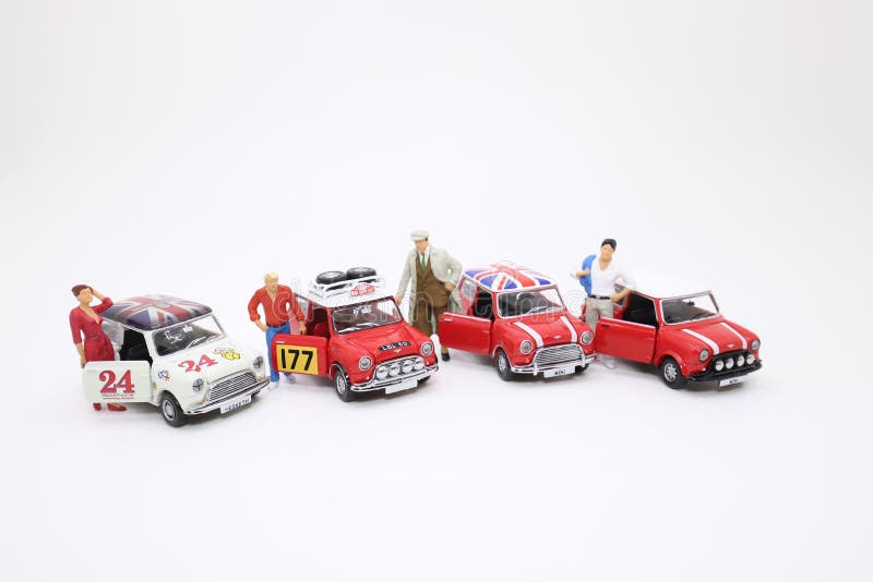 The Scale of Mini Cooper with Figure Editorial Stock Image - Image of ...