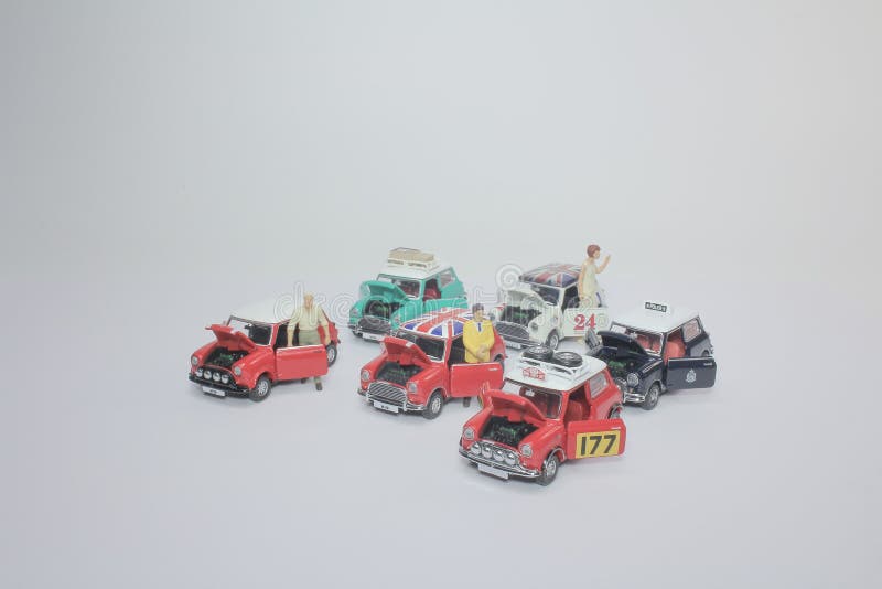 The Scale of Mini Cooper with Figure Stock Image - Image of isolated ...