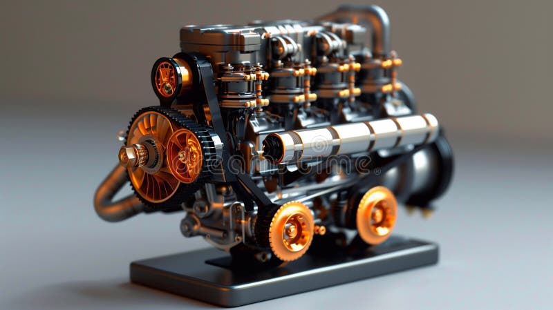 A Scale Model of a Carburetor Internal Combustion Engine with Visible ...