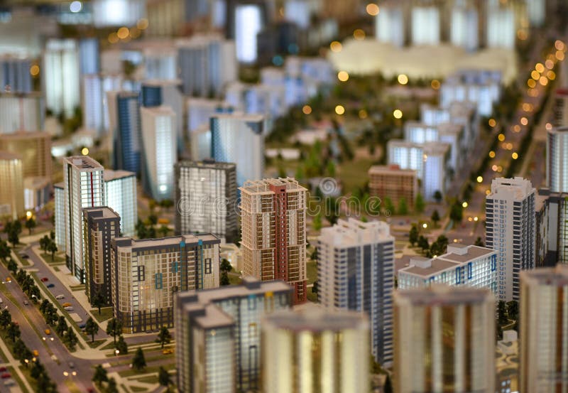Scale Model of City Building with Roads Stock Photo - Image of ...