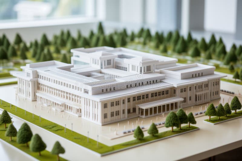 Scale Model of Modern Office Complex for Real Estate Development ...