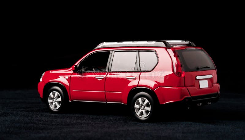Scale Model of a Red Car on a Black Background Stock Image - Image of ...