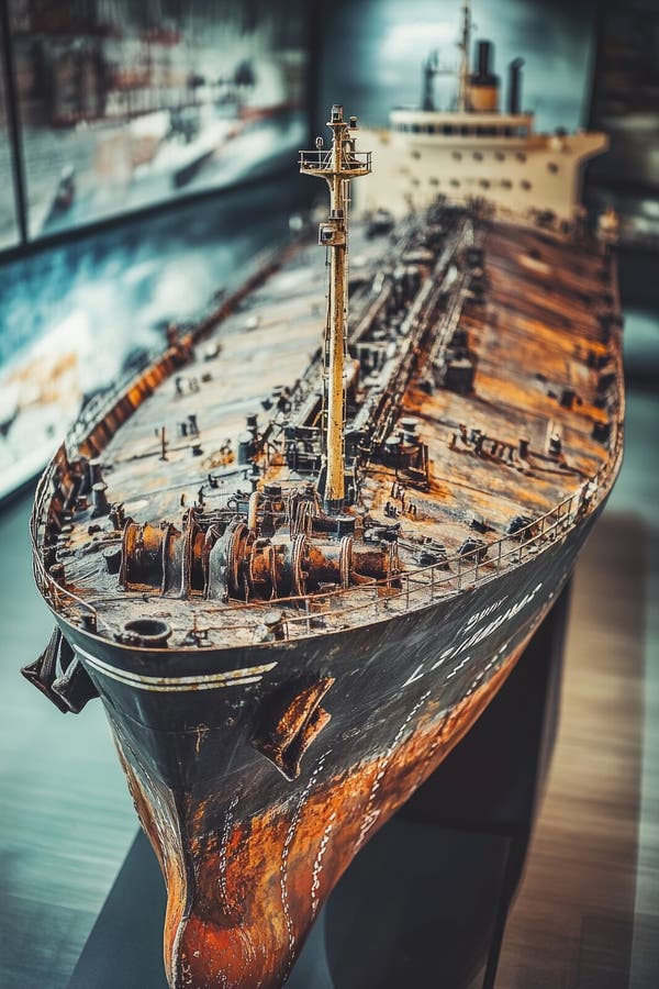 A Scale Model of a Ship on Display in a Museum Setting Stock Photo ...