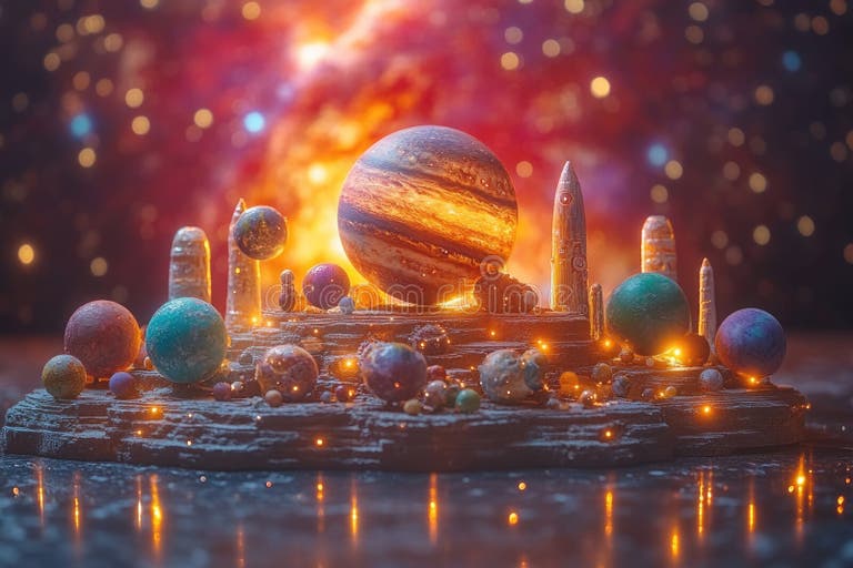 A Scale Model of the Solar System Showing Planets and Their Relative ...