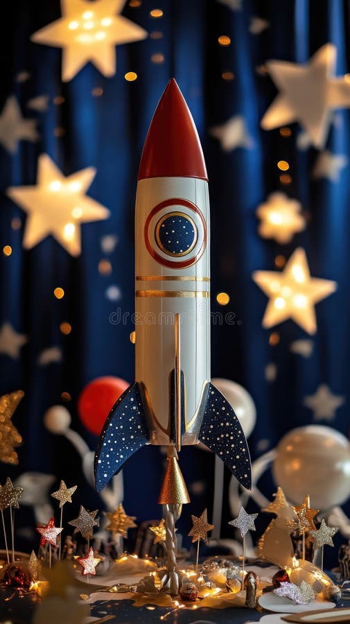 A Scale Model of a Space Rocket Sits on a Table, Ready for Inspection ...