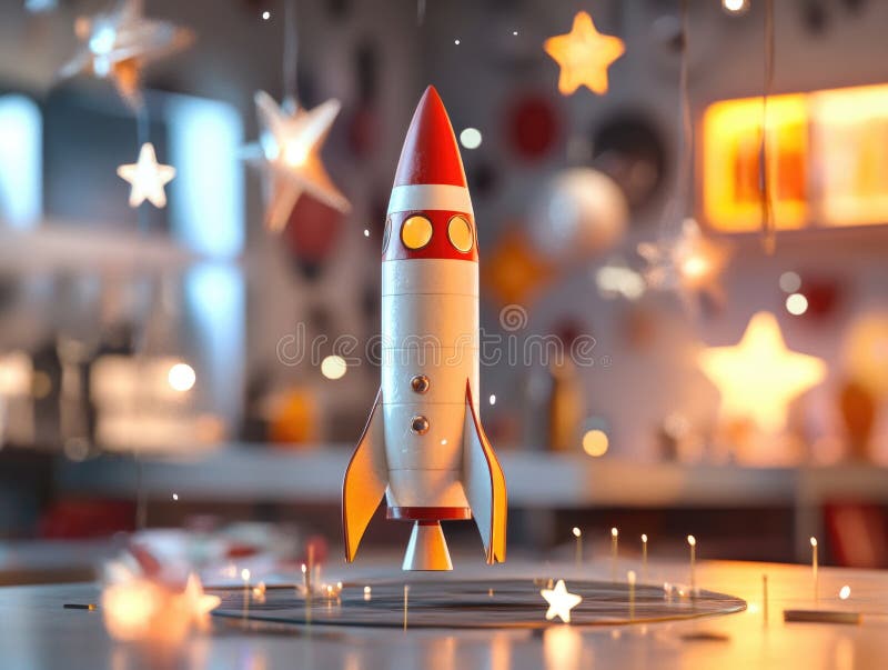 A Scale Model of a Space Rocket Sitting on a Table, Perfect for Science ...