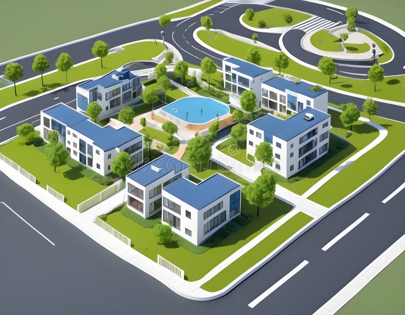 Scale Model of a Suburban Neighborhood Features a Rectangular Layout ...