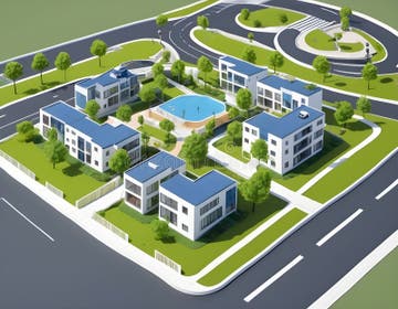 Scale Model of a Suburban Neighborhood Features a Rectangular Layout ...