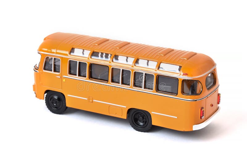 Scale Model of a Yellow Russian Bus. Toy Yellow Bus Stock Photo - Image ...