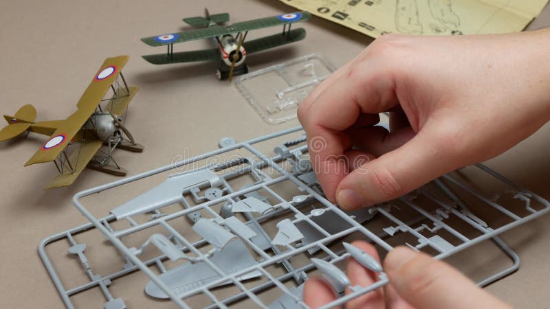 Man is Assembling an Airplane Model Kit Stock Video - Video of play ...