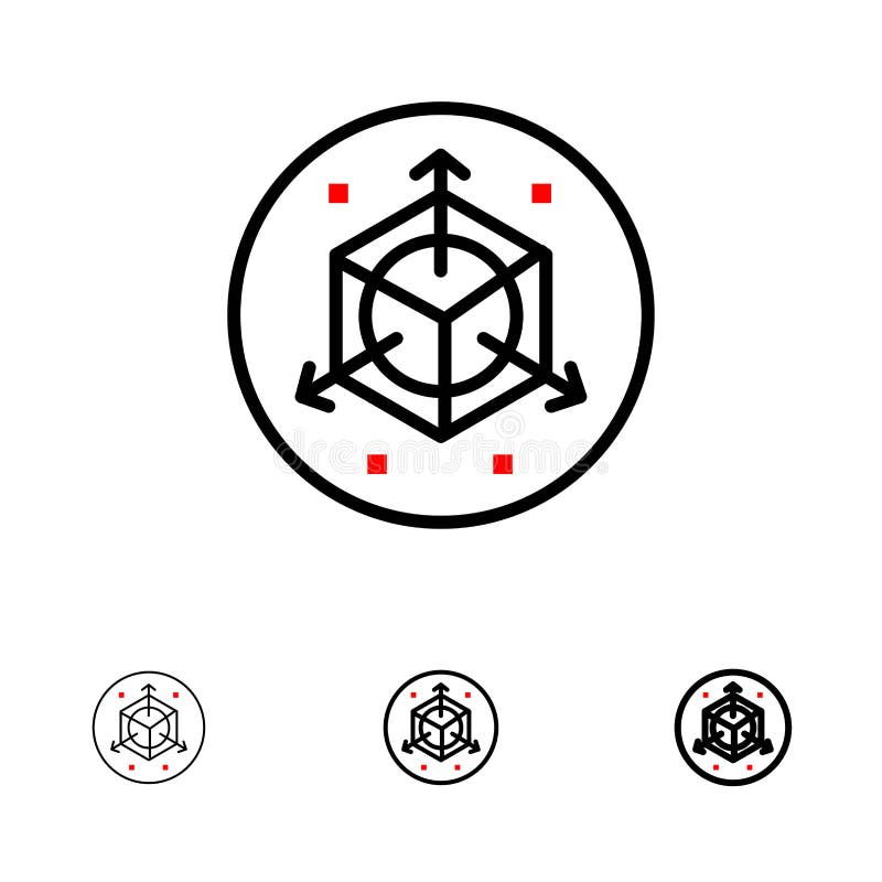 Scale, Modification, Design, 3d Vector Line Icon Stock Vector ...