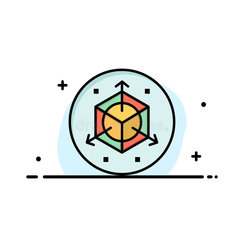 Scale, Modification, Design, 3d Business Flat Line Filled Icon Vector ...